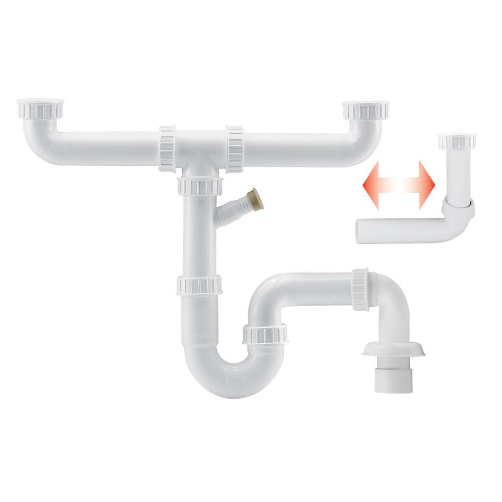 Double Bowl Sink Siphon With Washing Machine Connector - Royal ...